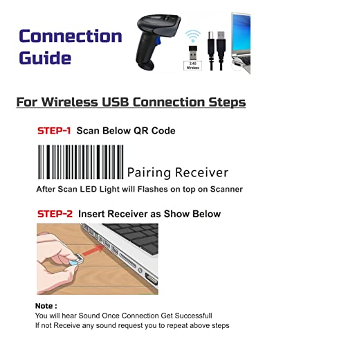 USB + Bluetooth All in One (1D+2D) Wireless Barcode Scanner with 2.4GH ...