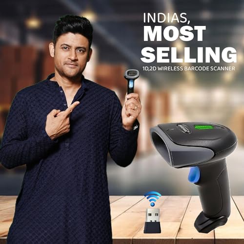 USB + Bluetooth All in One (1D+2D) Wireless Barcode Scanner with 2.4GH ...